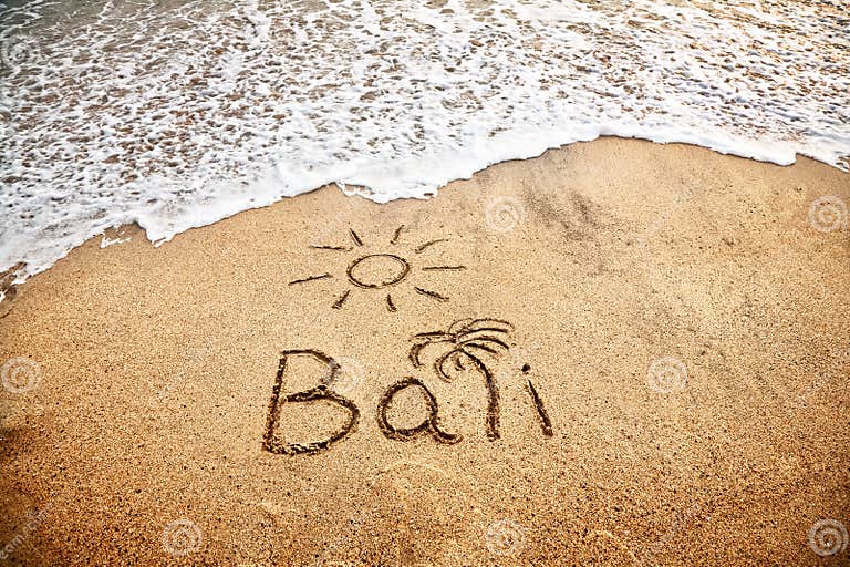 Bali on the sand stock image. Image of palm, ocean, indonesia - 25164927