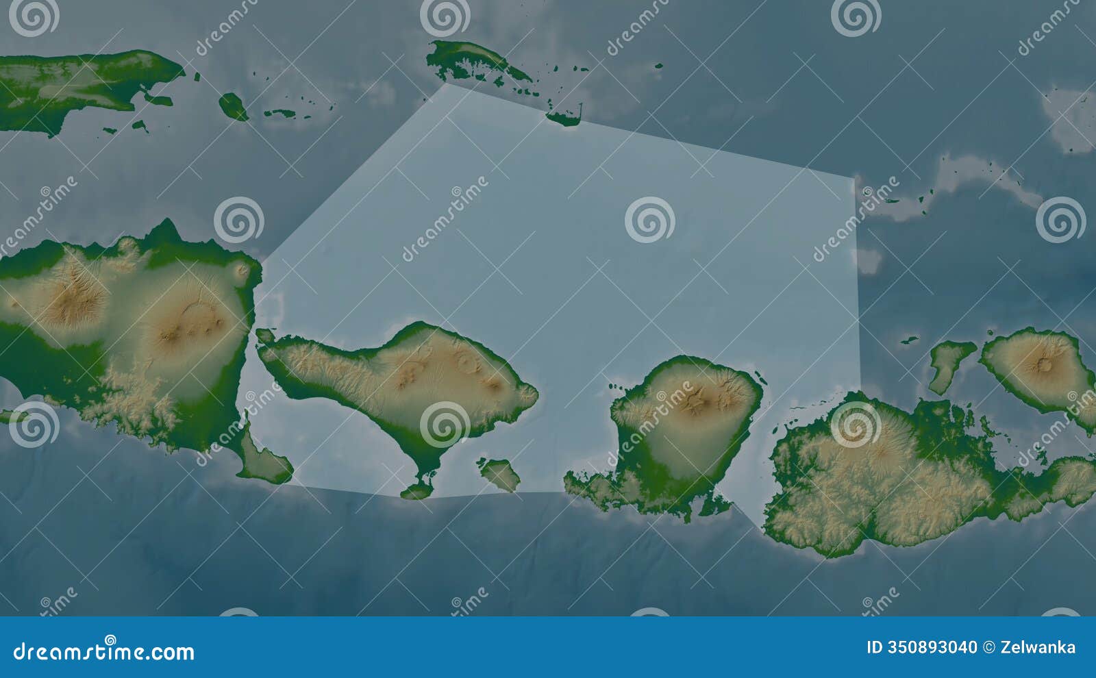 Bali Sea Highlighted. Physical Map Stock Illustration - Illustration of ...
