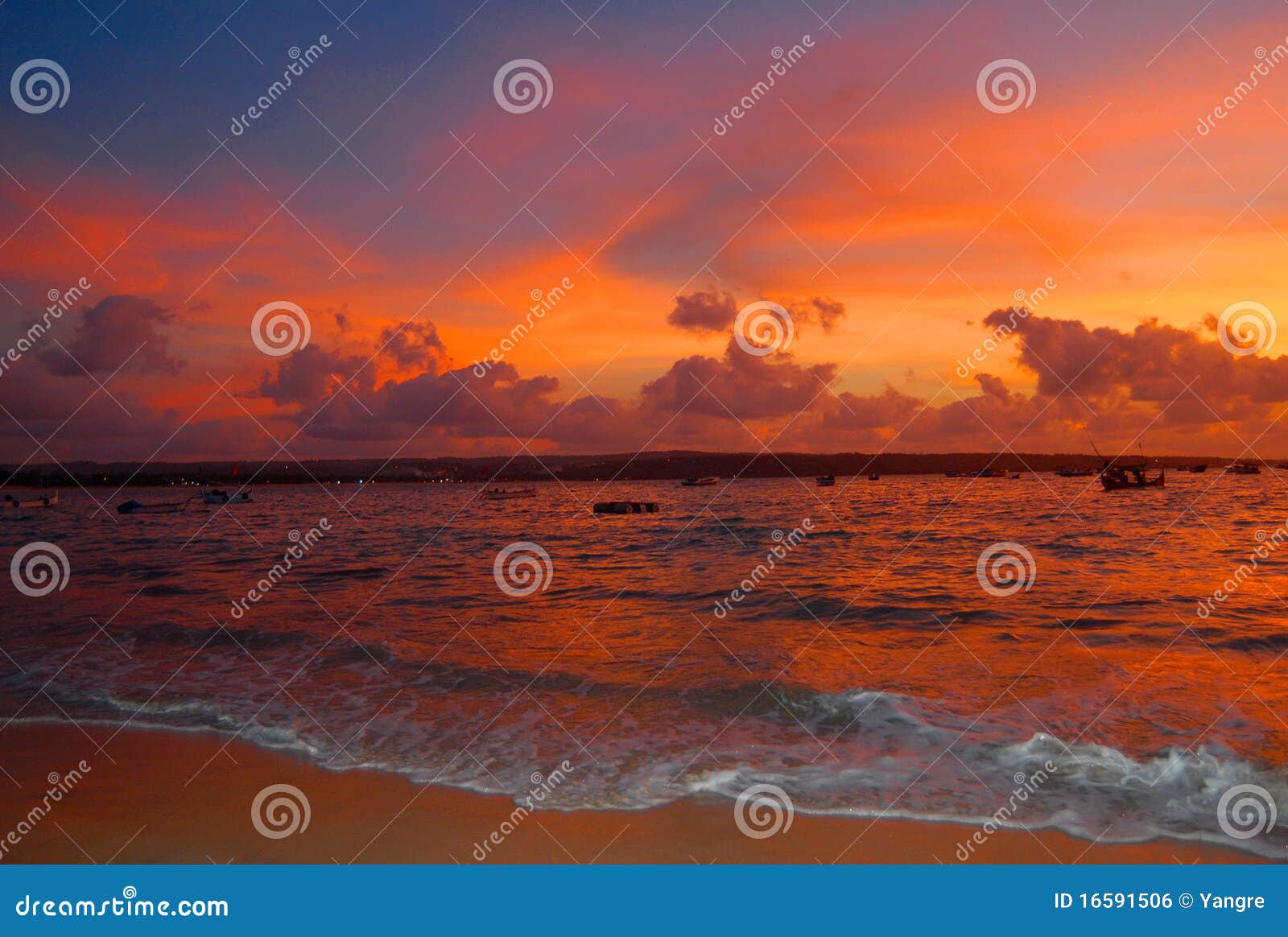 Bali sunset stock photo. Image of sunrise, surface, reflection - 16591506