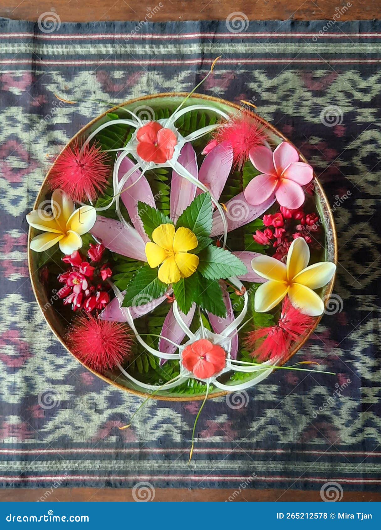 Bali Tropical Flowers Arrangement Stock Photo - Image of frangipani ...