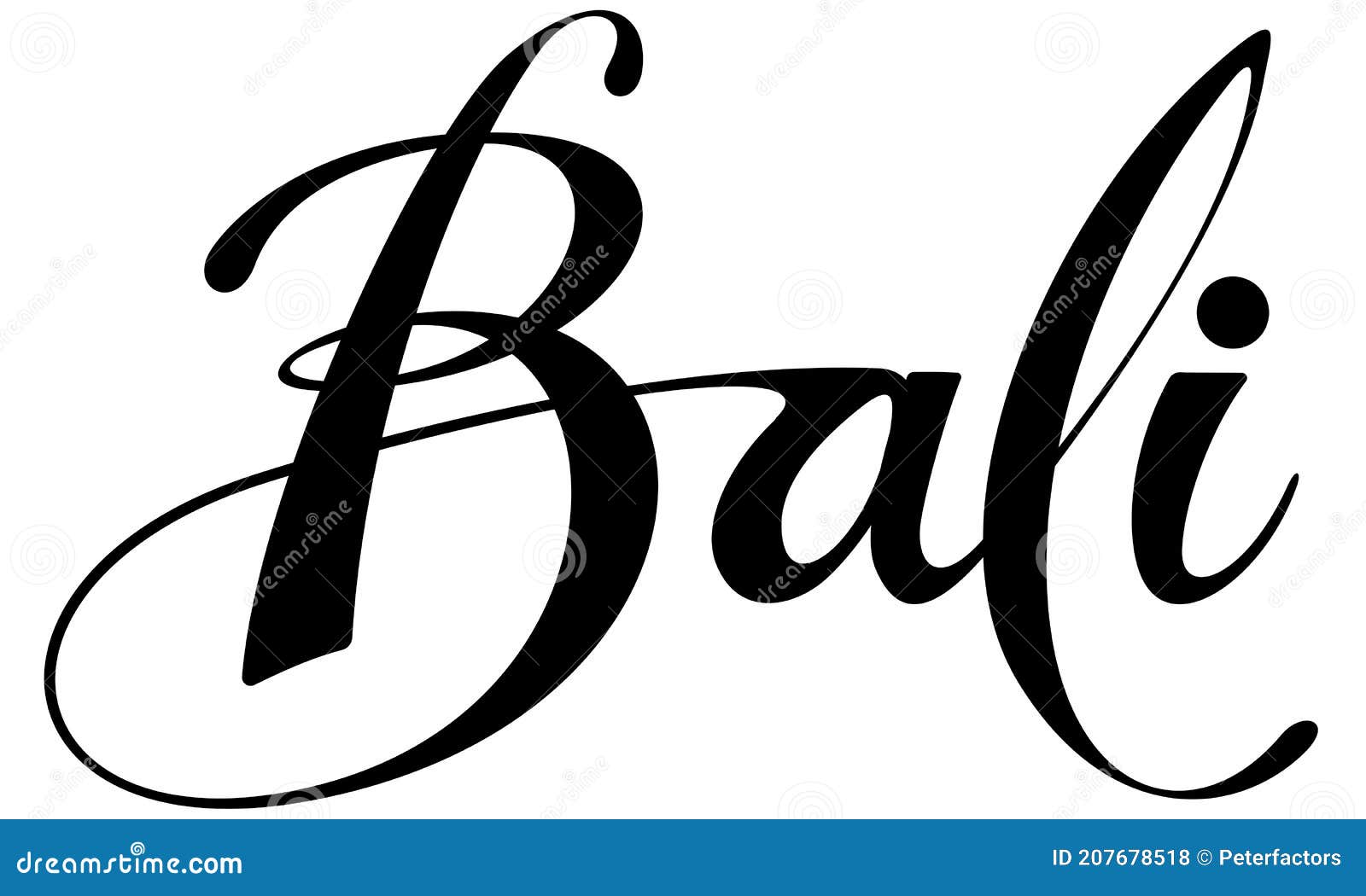 Bali - Custom Calligraphy Text Stock Vector - Illustration of ...