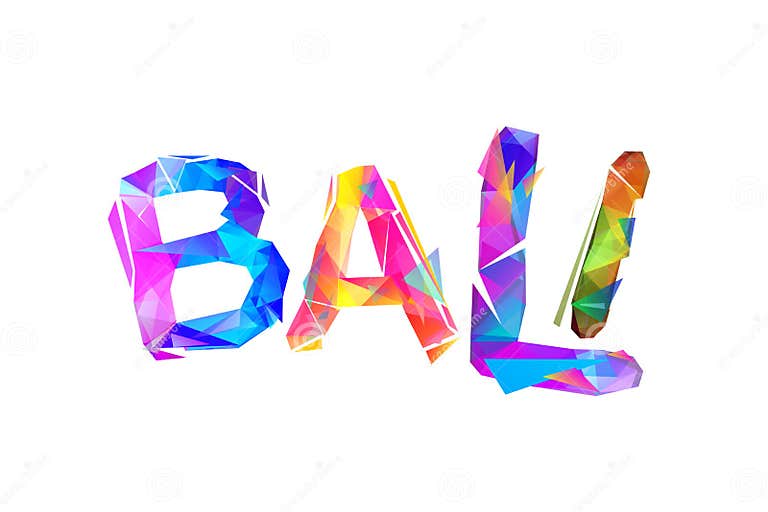 Bali. Word of Colorful Triangular Letters Stock Vector - Illustration ...