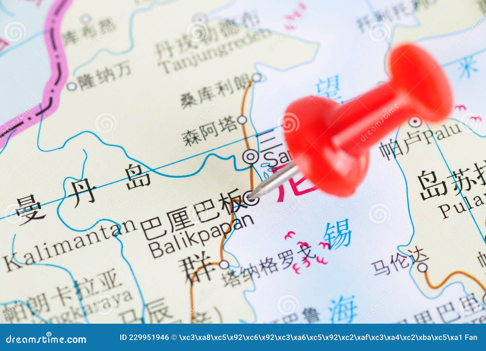 Balikpapan, an Indonesian City Marked on the Map Stock Photo - Image of ...