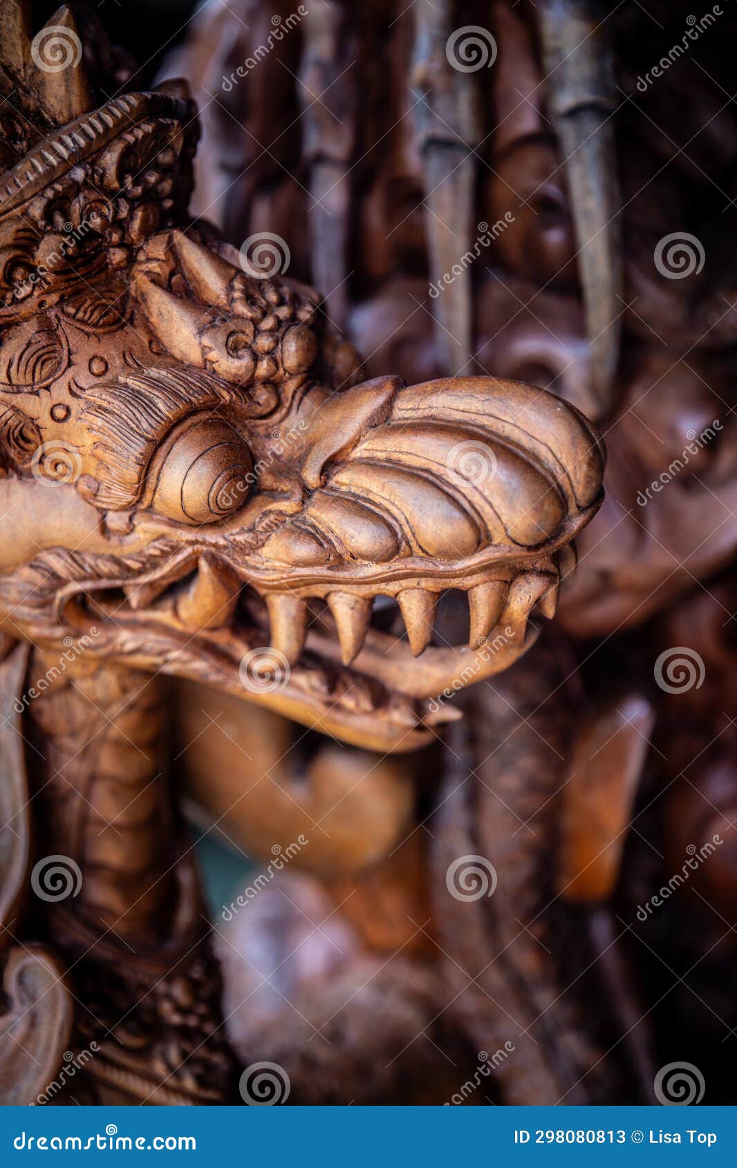 Balinese Dragon Naga stock image. Image of carved, bali - 298080813