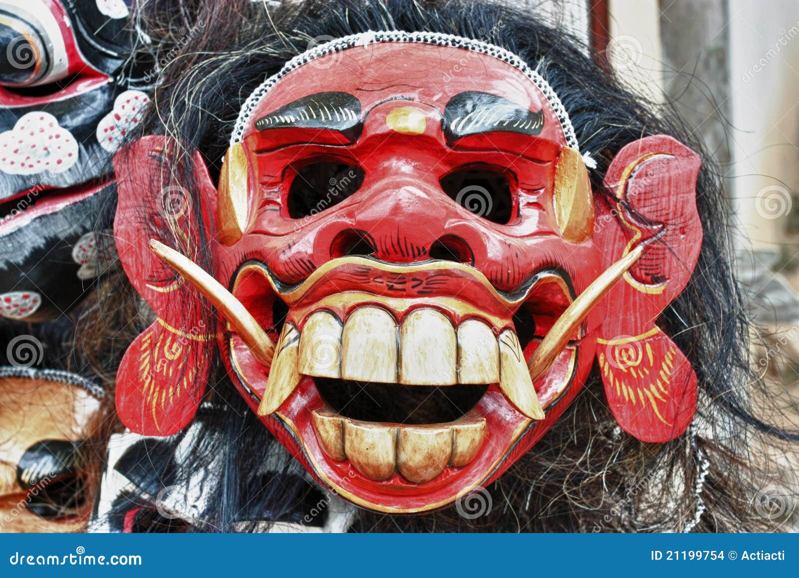 Balinese mask in a shop stock photo. Image of demoniac - 21199754