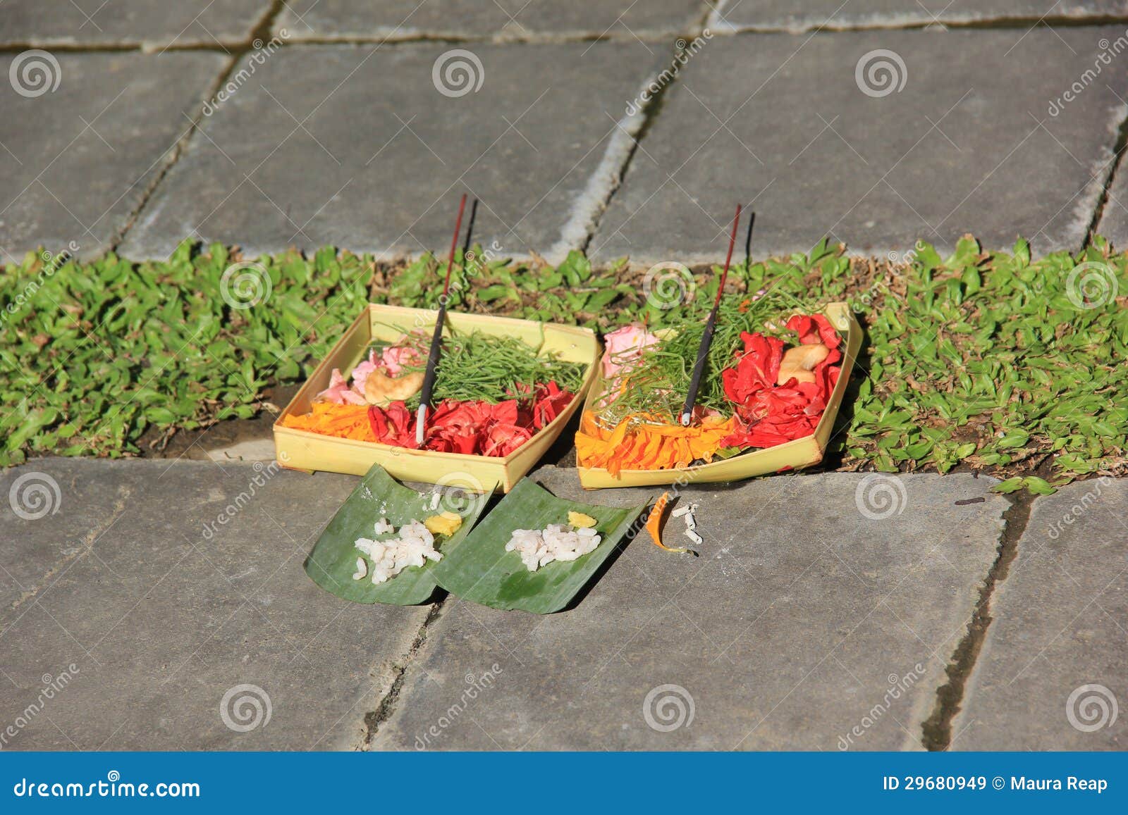 Balinese Prayer Offerings stock image. Image of flowers - 29680949