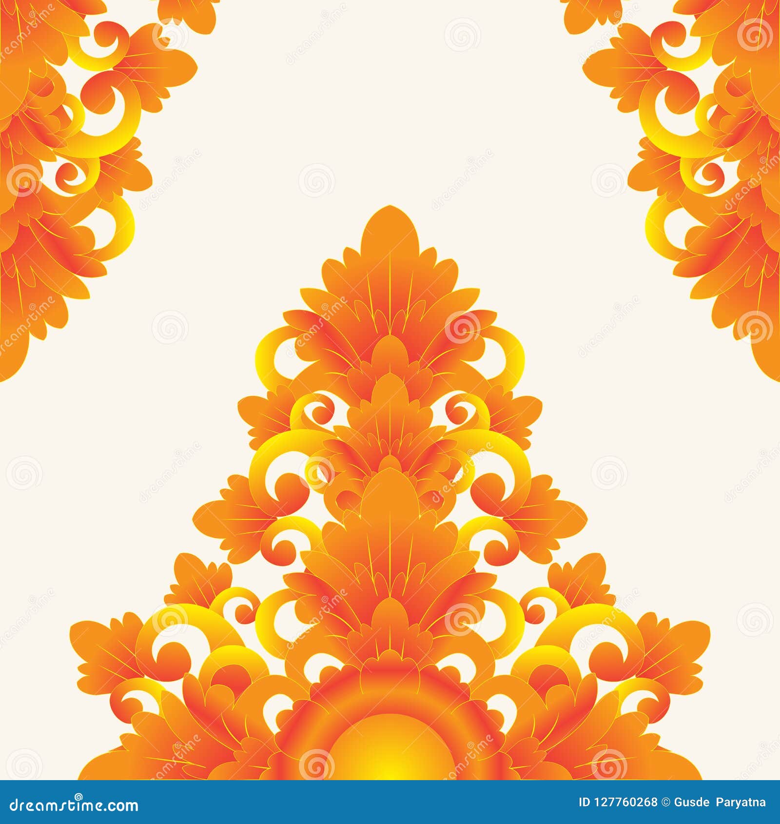 Balinese Style Floral Design VECTOR Stock Vector - Illustration of ...