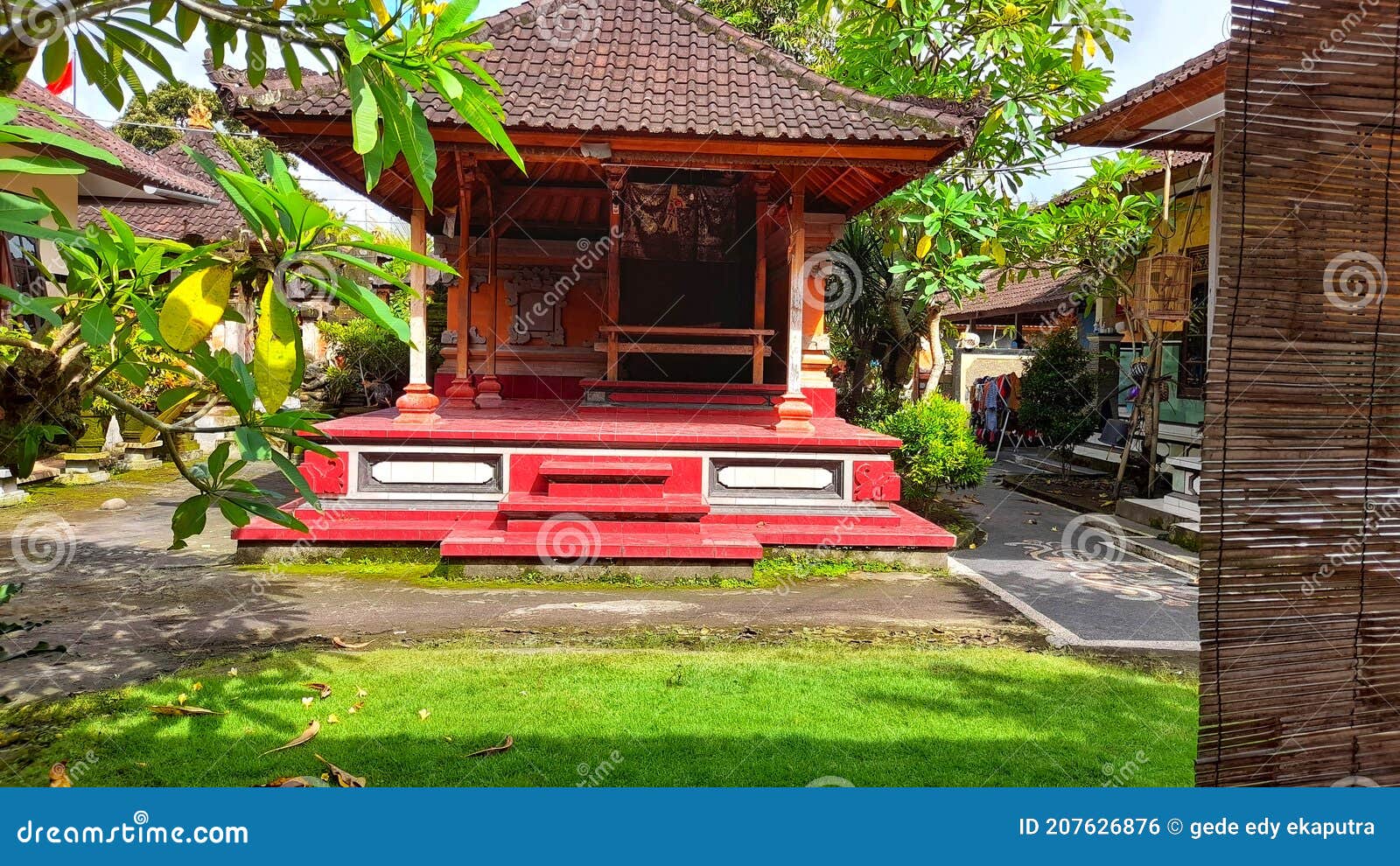 Balinese Traditional Building Stock Photo - Image of village, plant ...