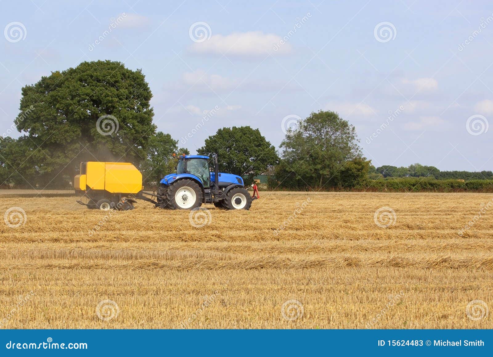 Baling Machine with Tractor Stock Image - Image of trees, farming: 15624483