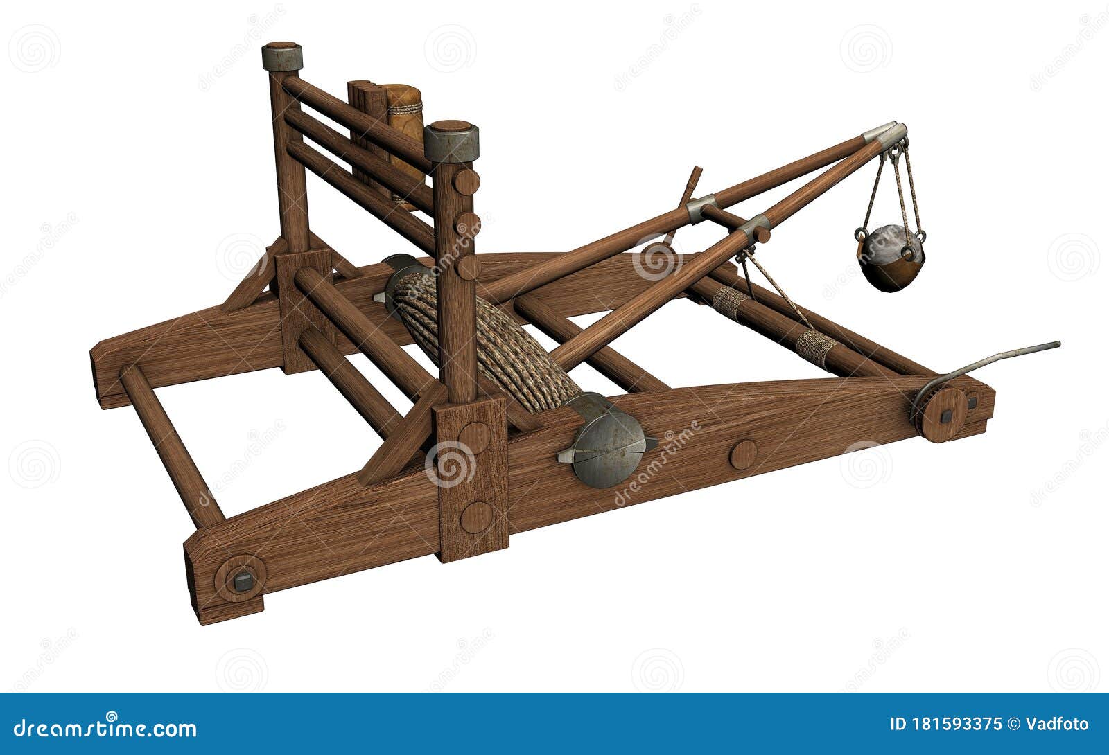 Balista, Catapult, 3d Visualization, Illustration Stock Illustration ...