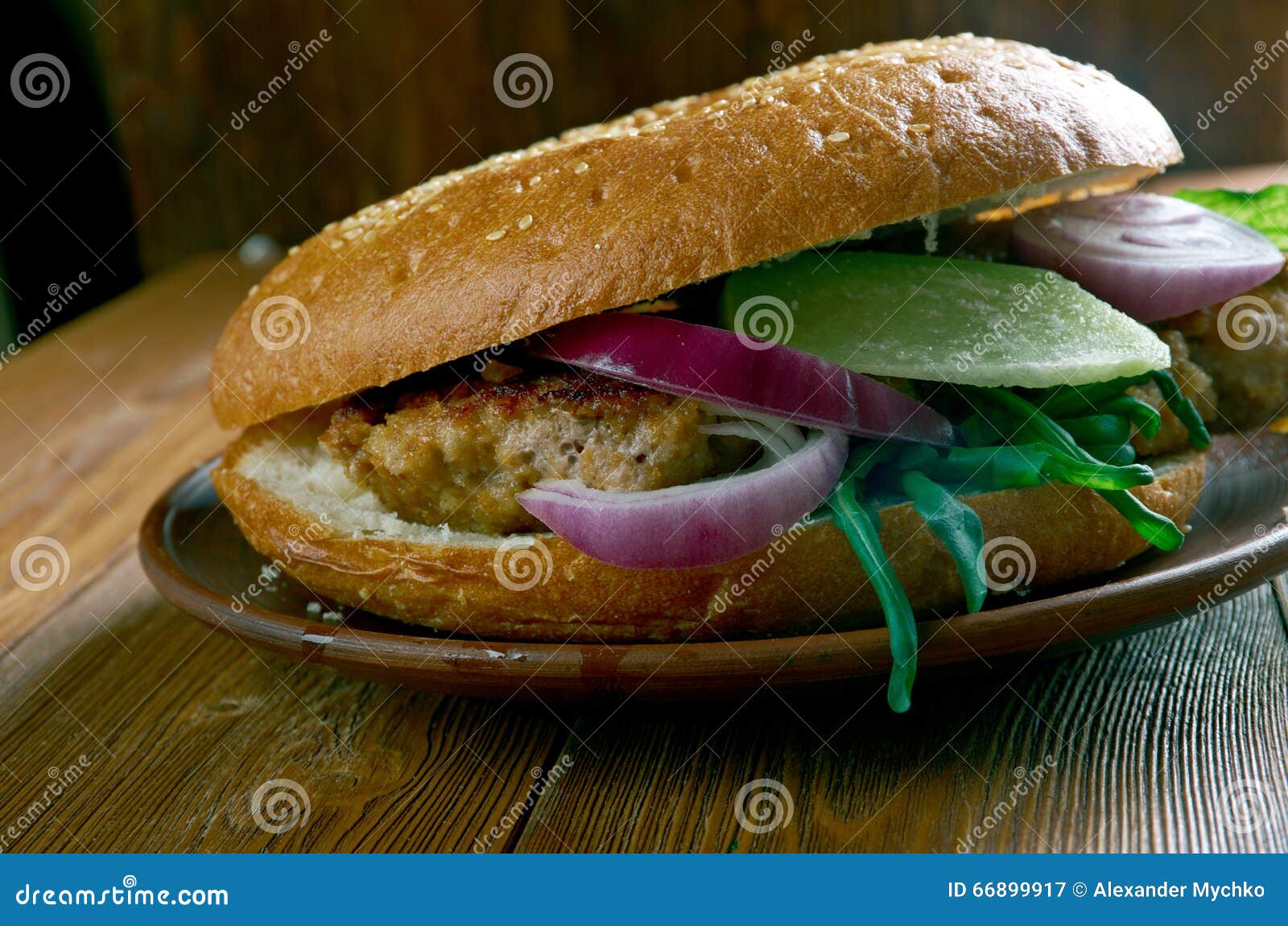 Balkan Burger stock image. Image of space, fast, sesame - 66899917