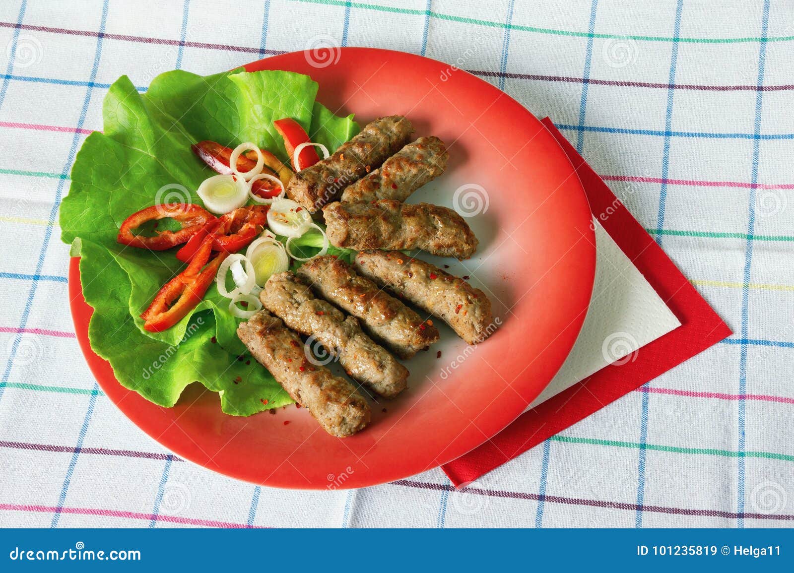 Balkan Cuisine. Cevapi - Grilled Dish of Minced Meat Stock Image ...