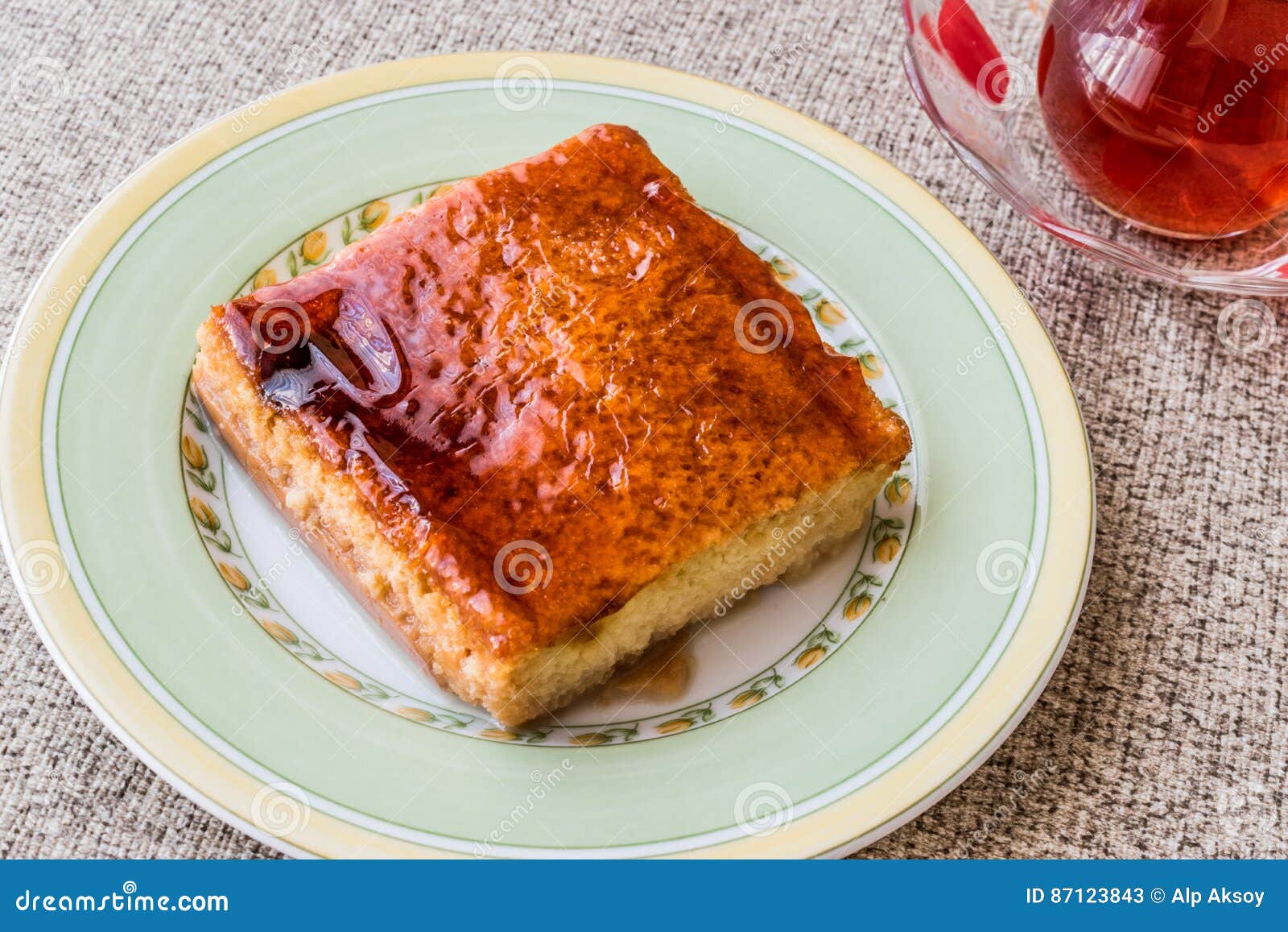 Balkan Cake Trilece With Caramel Sauce And Made With Three Milk Royalty ...