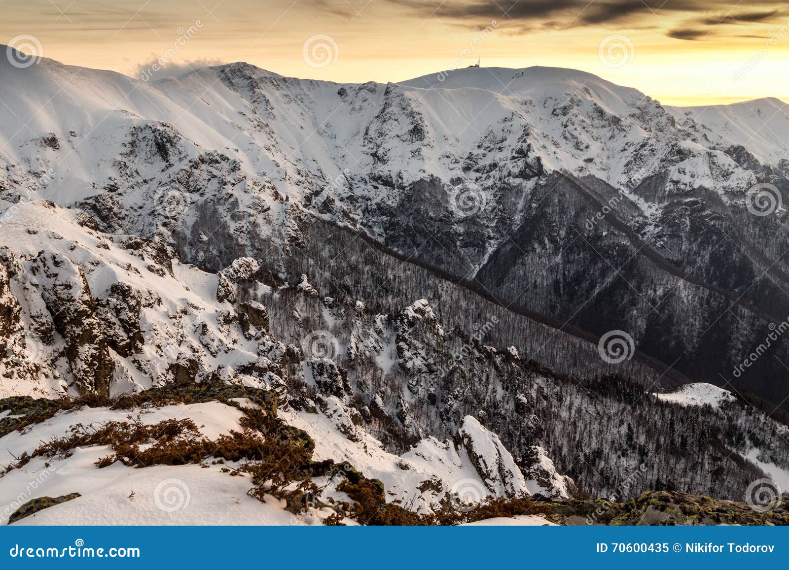 Balkan Mountains sunset stock image. Image of landscape - 70600435