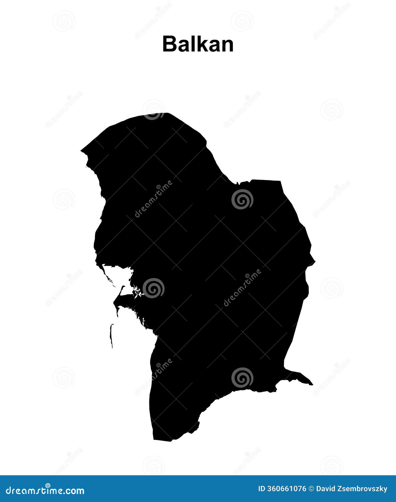 Balkan outline map stock illustration. Illustration of vector - 360661076