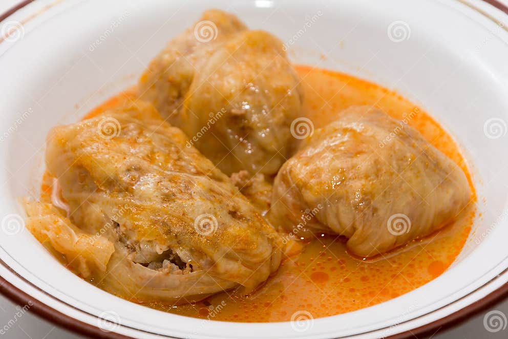 Balkan Sarma Meal Served on the Plate Stock Image - Image of healthy ...