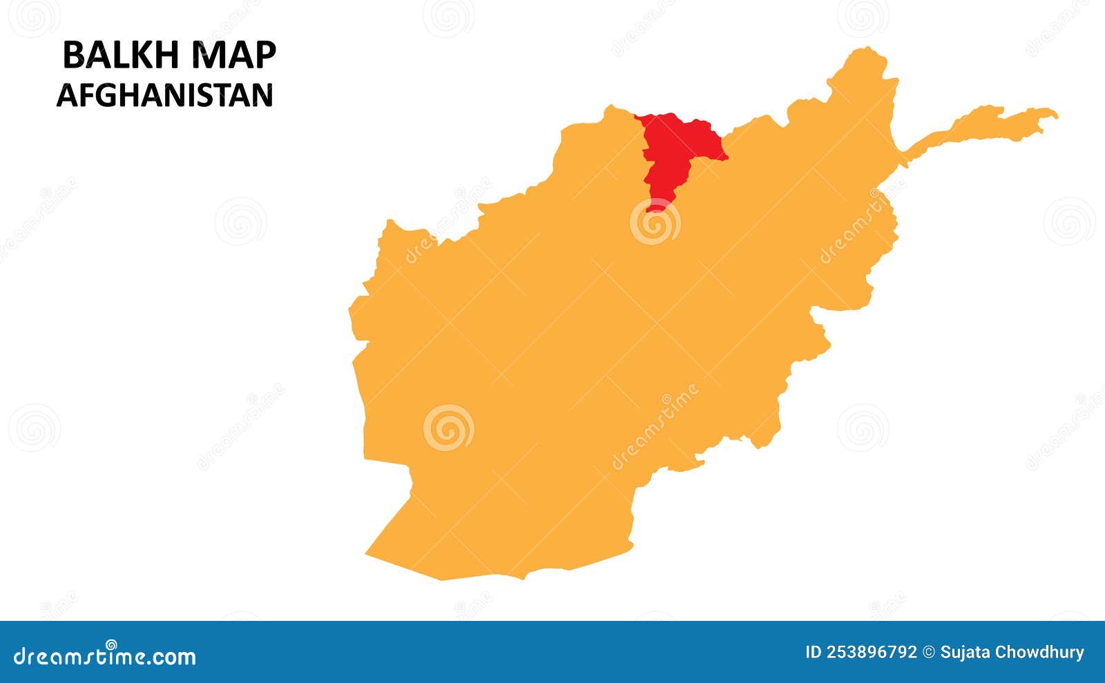 Balkh State and Regions Map Highlighted on Afghanistan Map Stock Vector ...