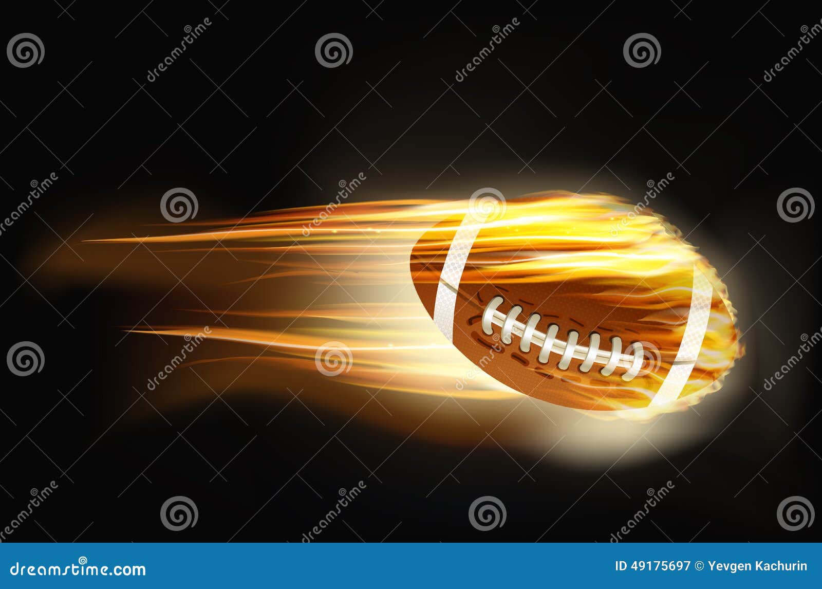 Ball for American Football on Fire Stock Illustration - Illustration of ...