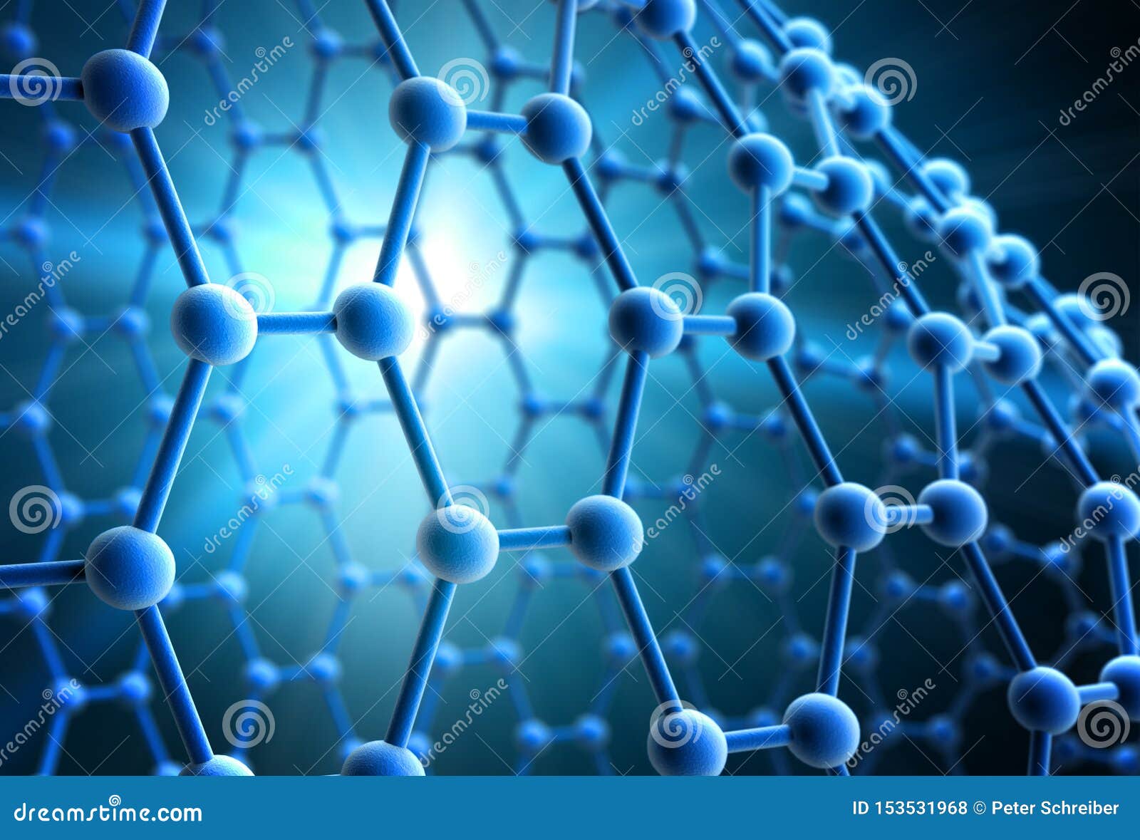 Grid of Blue Molecules - 3d Structure Visualization Stock Illustration ...