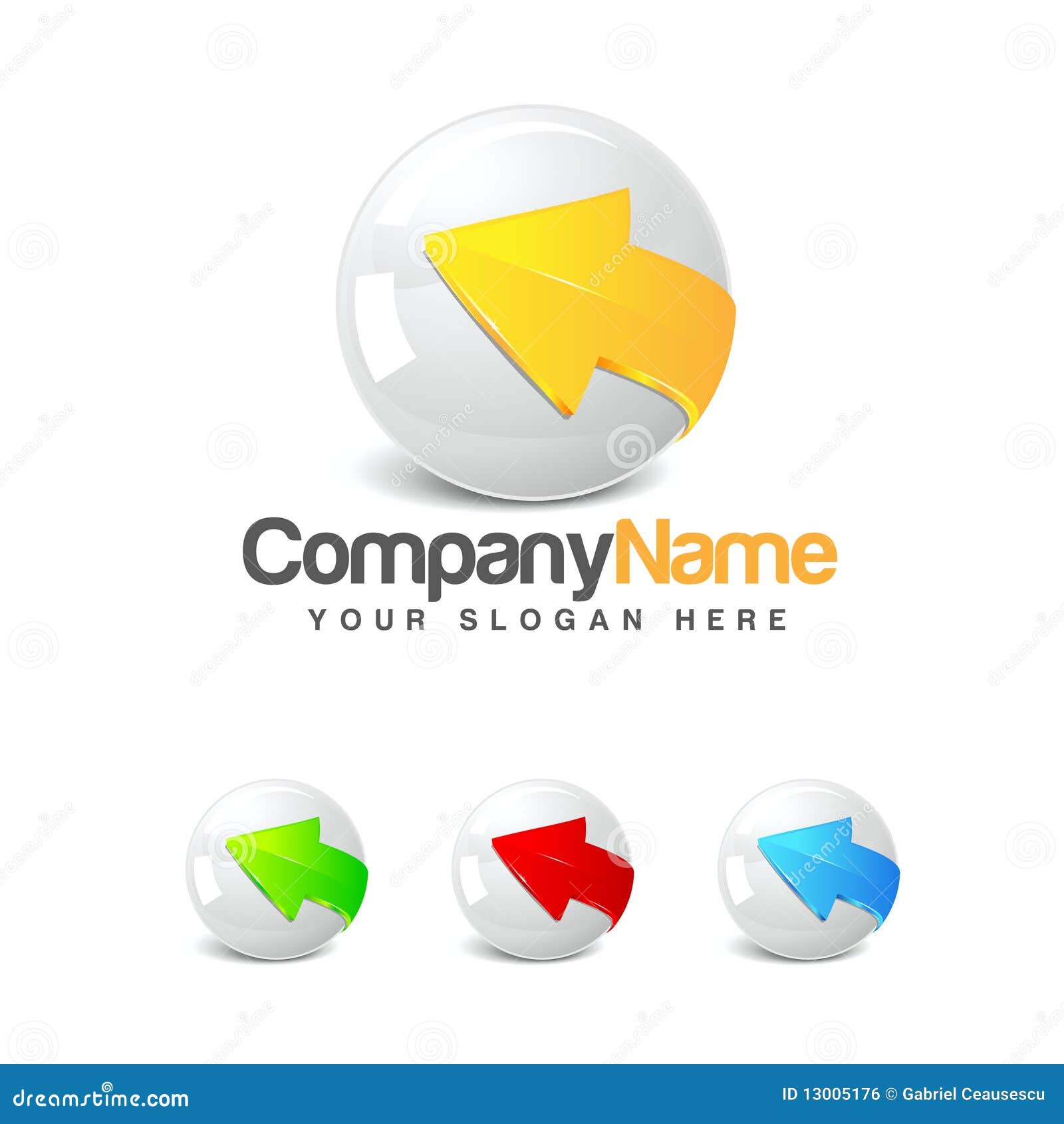 Ball Arrow Logo stock vector. Illustration of coloful - 13005176