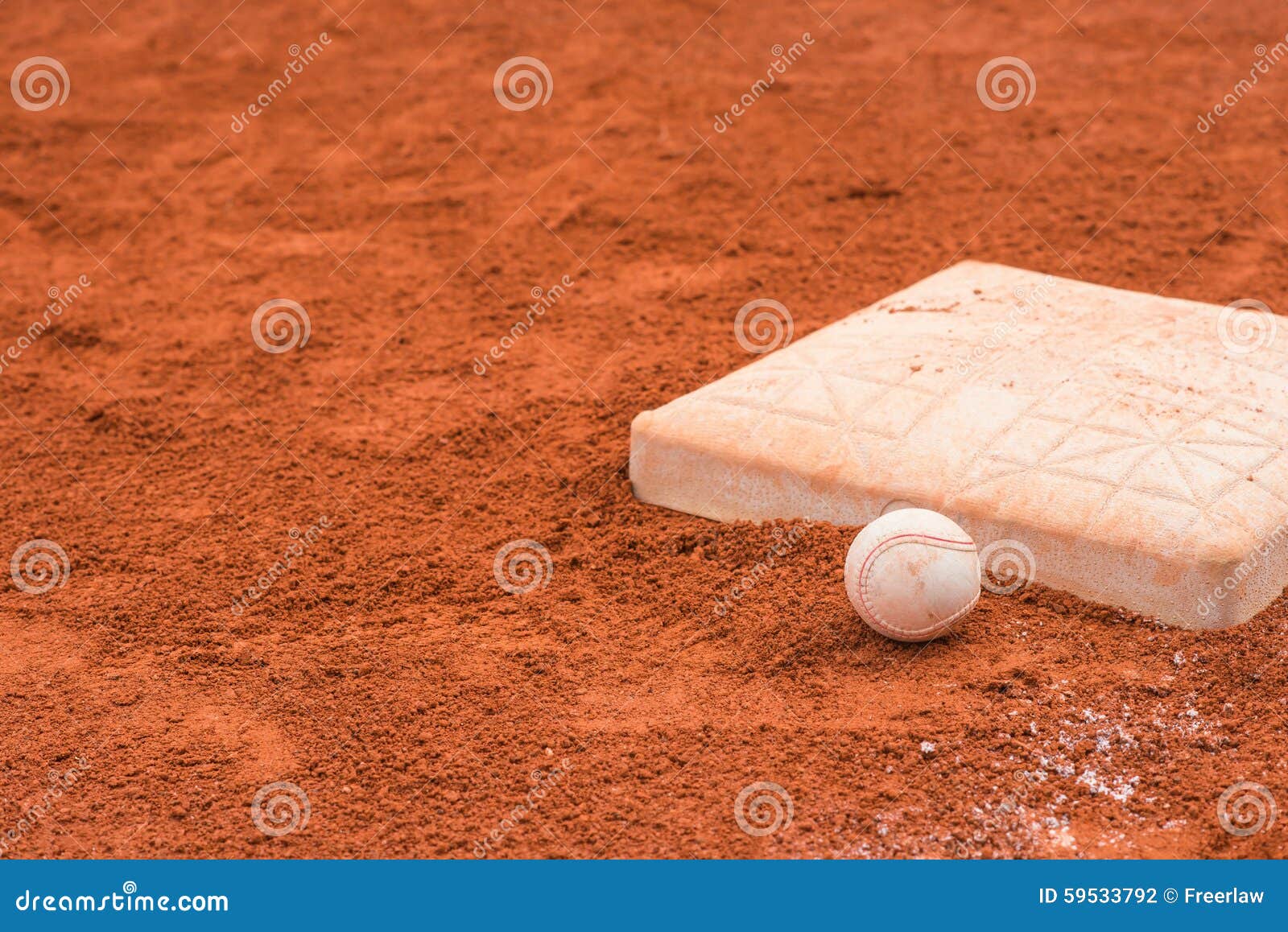 Ball and Base on Baseball Field Stock Photo - Image of land, catch ...