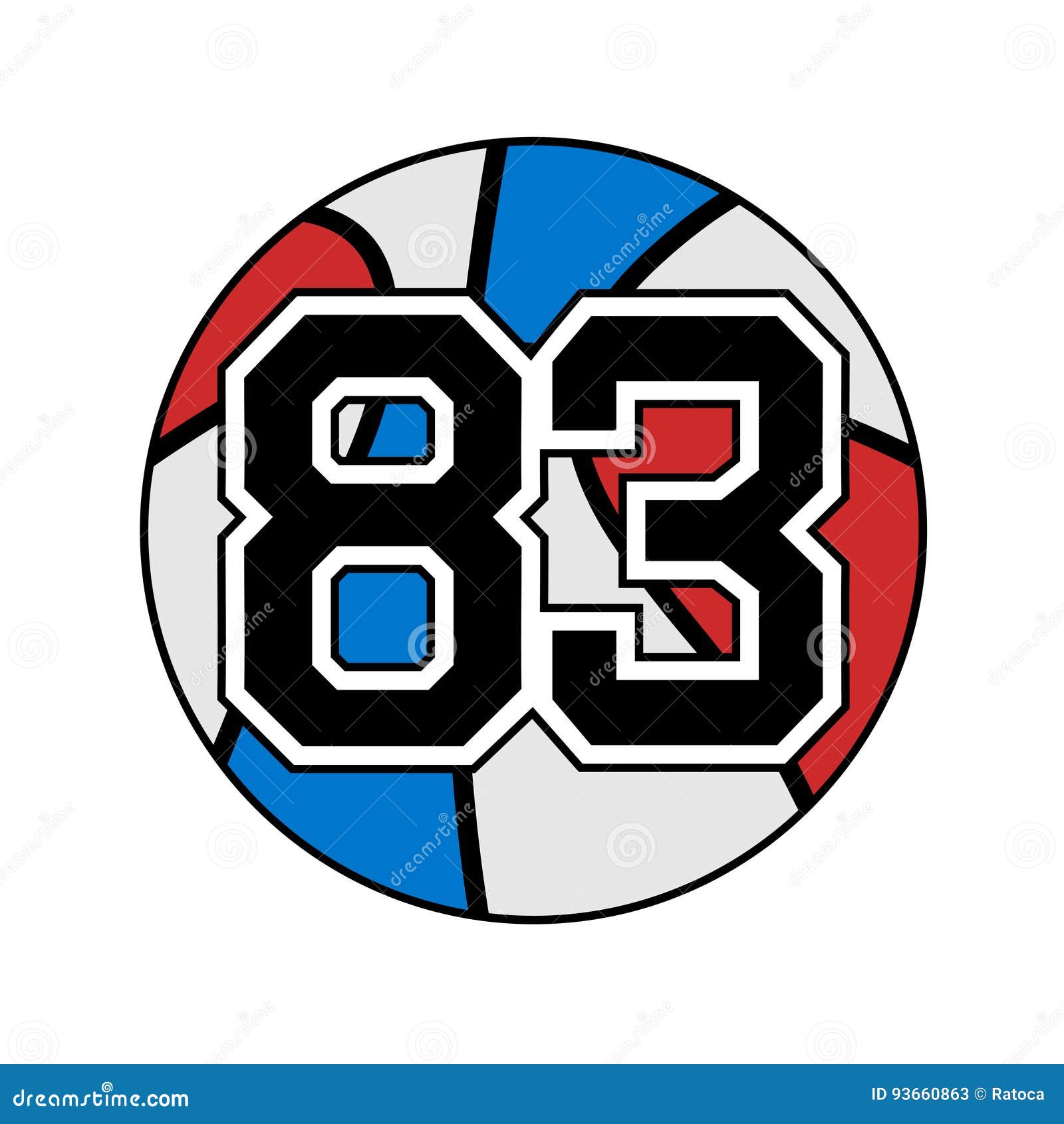 Ball of Basketball with the Number 83 Stock Vector - Illustration of ...