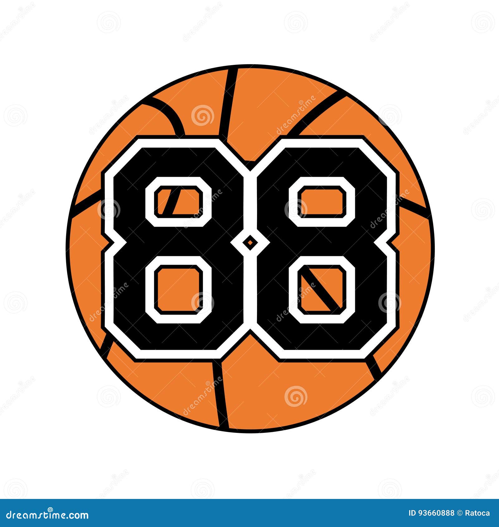 Ball of Basketball with the Number 88 Stock Vector - Illustration of ...