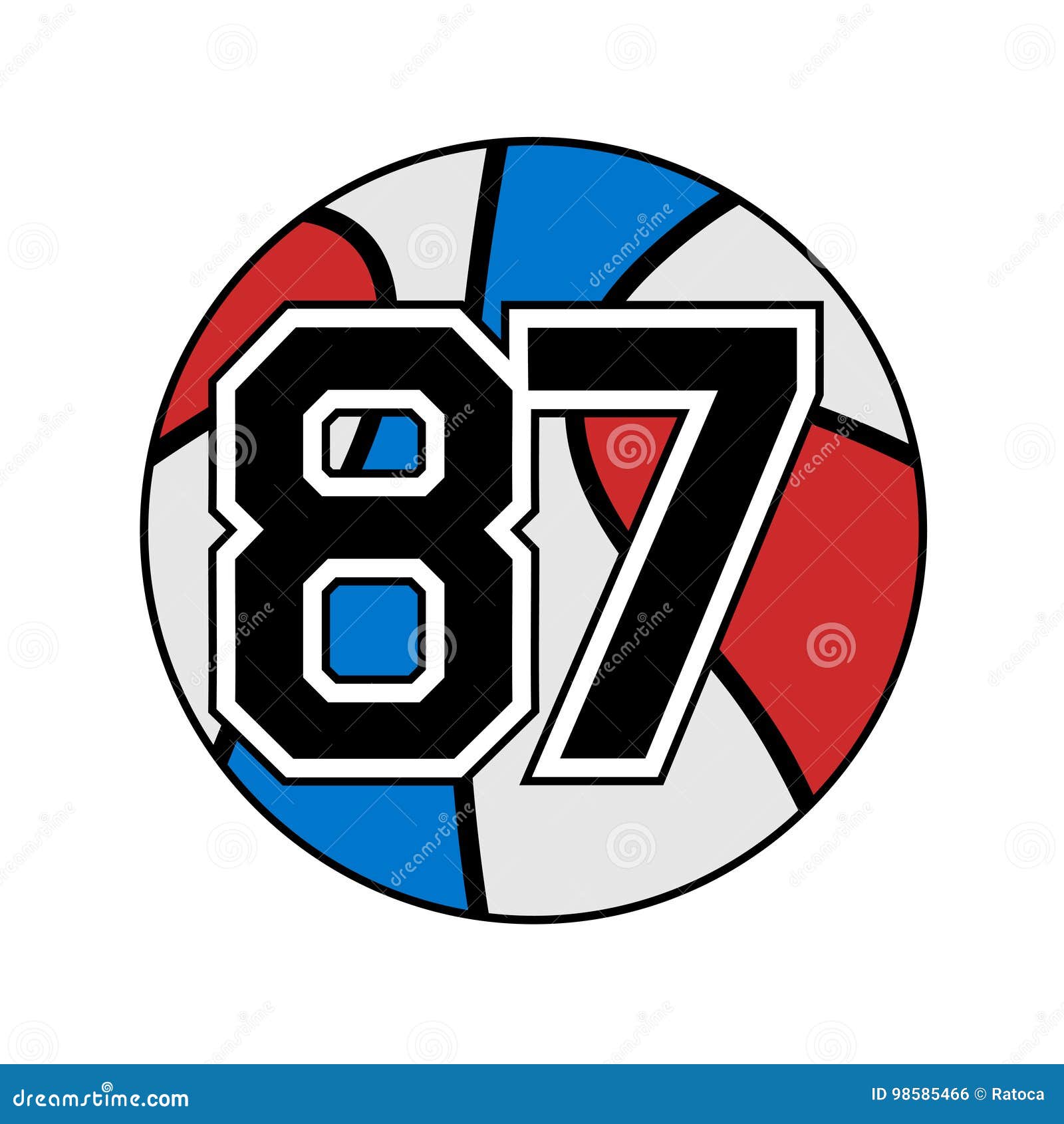 Ball of Basketball with the Number 87 Stock Vector - Illustration of ...