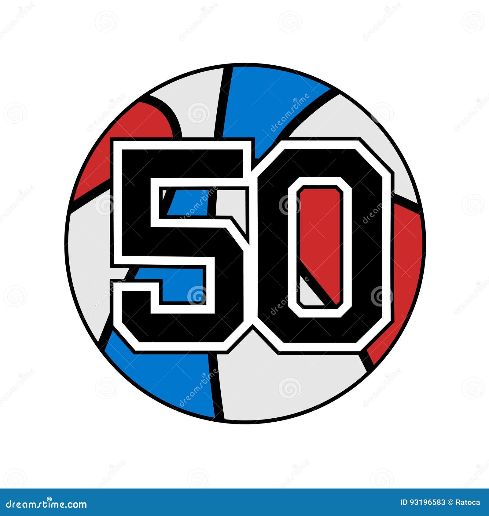 Ball of Basketball Symbol with Number 50 Stock Vector - Illustration of ...