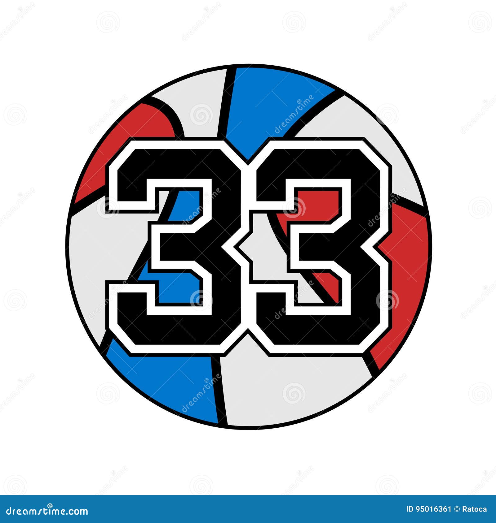 Ball of Basketball Symbol with Number 33 Stock Illustration ...