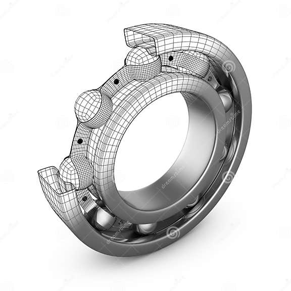 Ball bearing in a cut stock illustration. Illustration of service ...