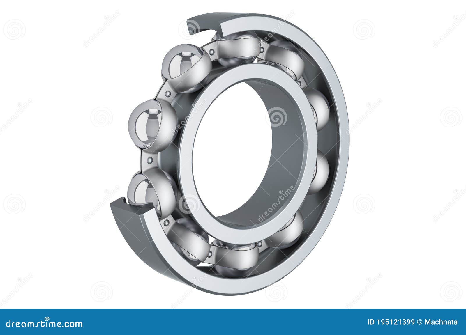Ball Bearing, Cutaway. 3D Rendering Stock Illustration - Illustration ...