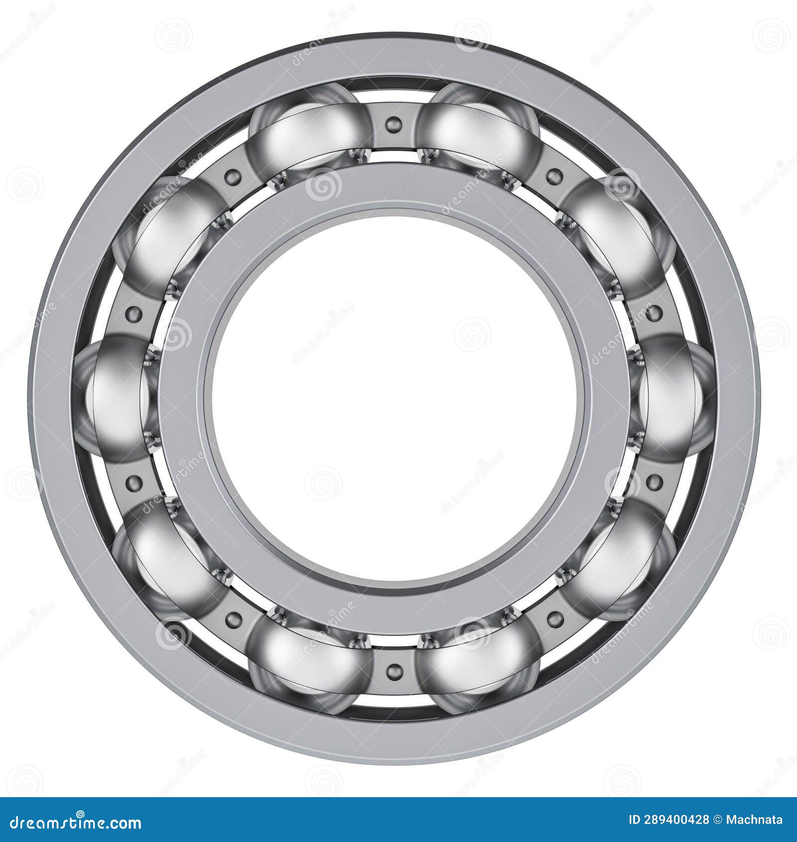 Ball Bearing, Front View. 3D Rendering Stock Illustration ...
