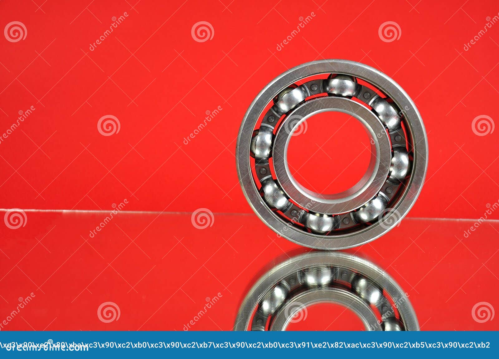 Ball Bearing on a Mirror Surface. Stock Image - Image of machinery ...