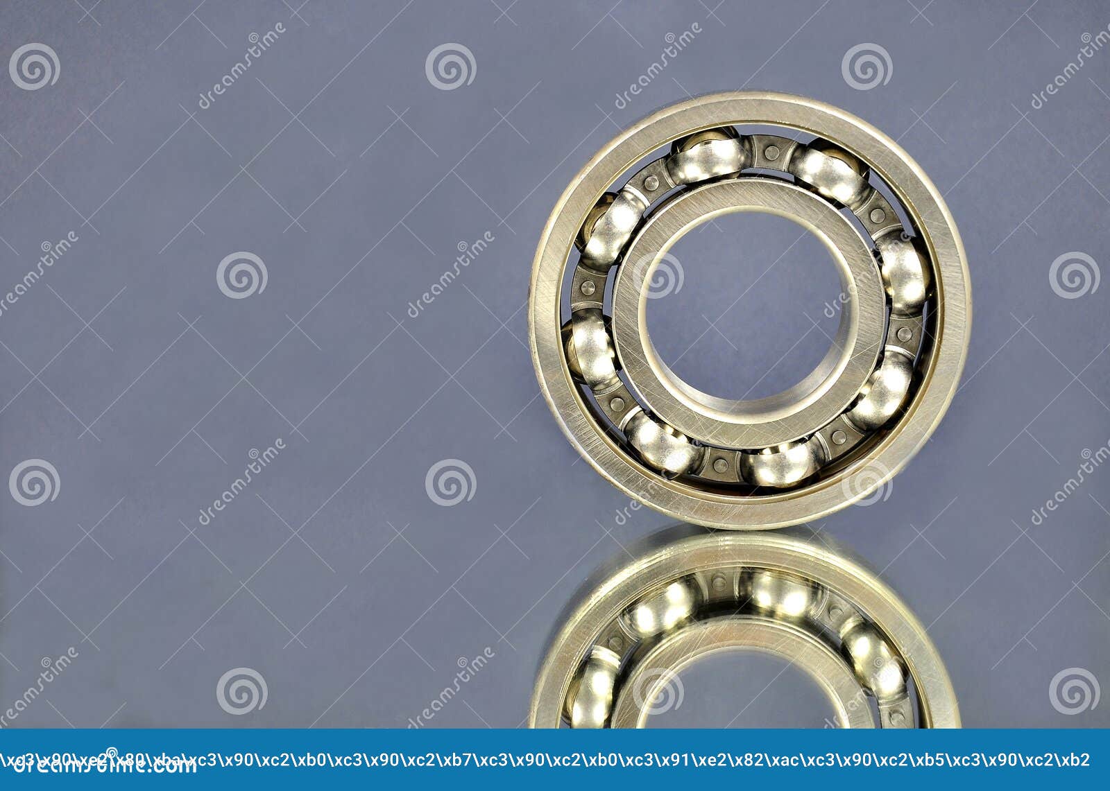 Ball Bearing on a Mirror Surface. Stock Image - Image of components ...