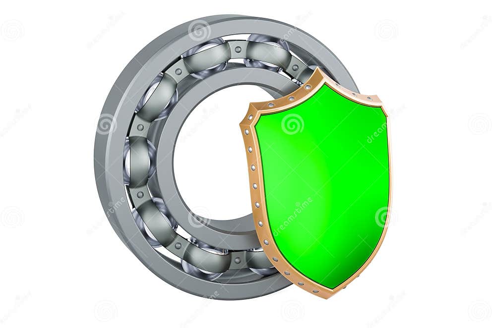 Ball Bearing with Shield, 3D Rendering Stock Illustration ...