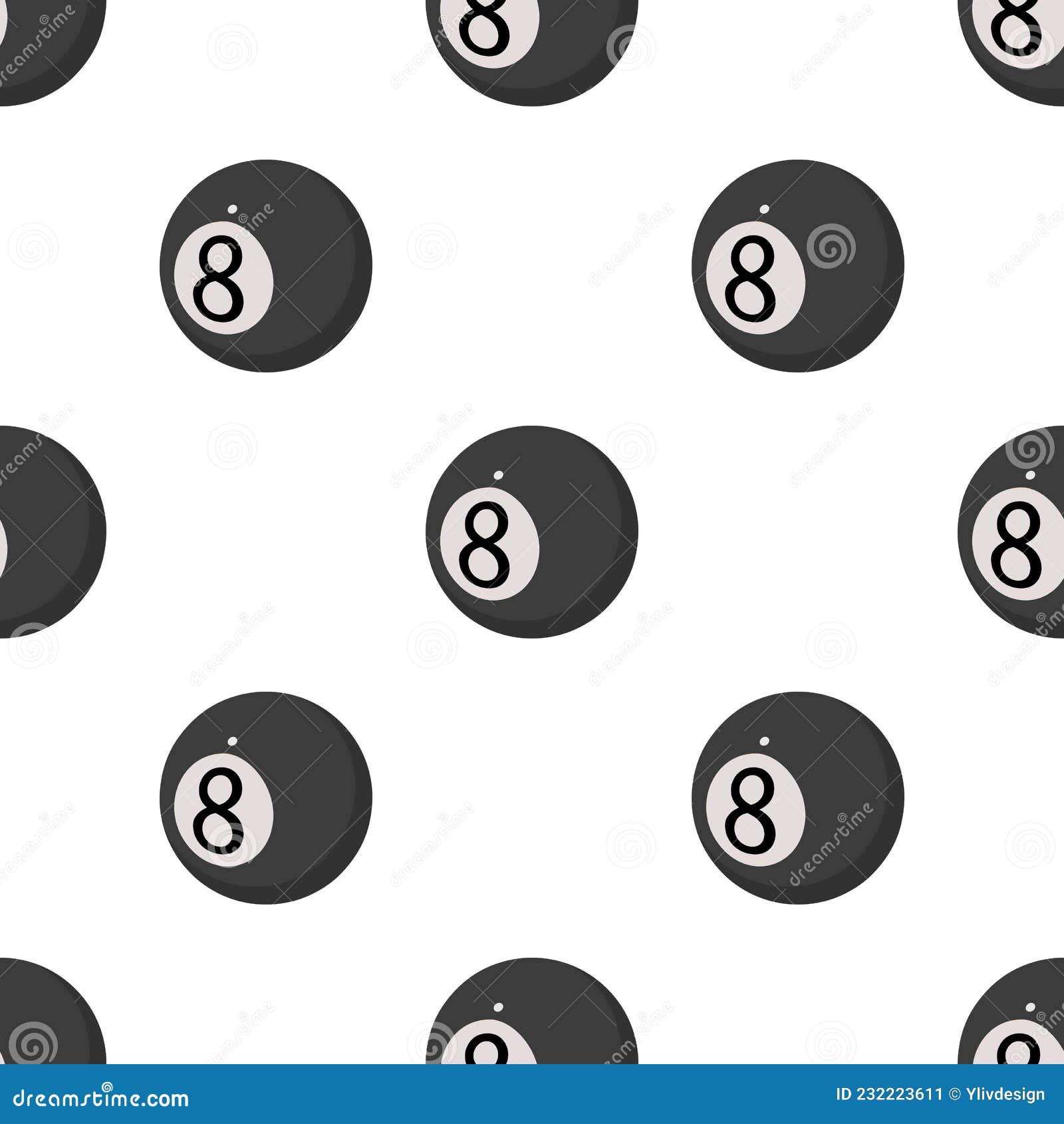 Ball for Billiards Pattern Seamless Vector Stock Vector - Illustration ...
