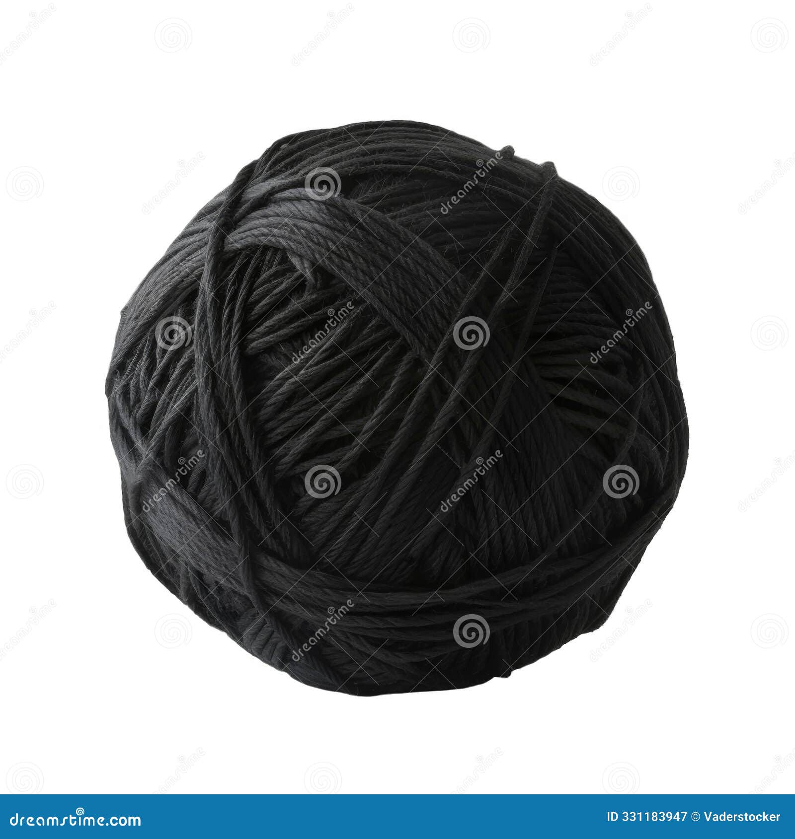 A Ball Of Black Yarn, Tightly Wound Royalty-Free Stock Photo ...