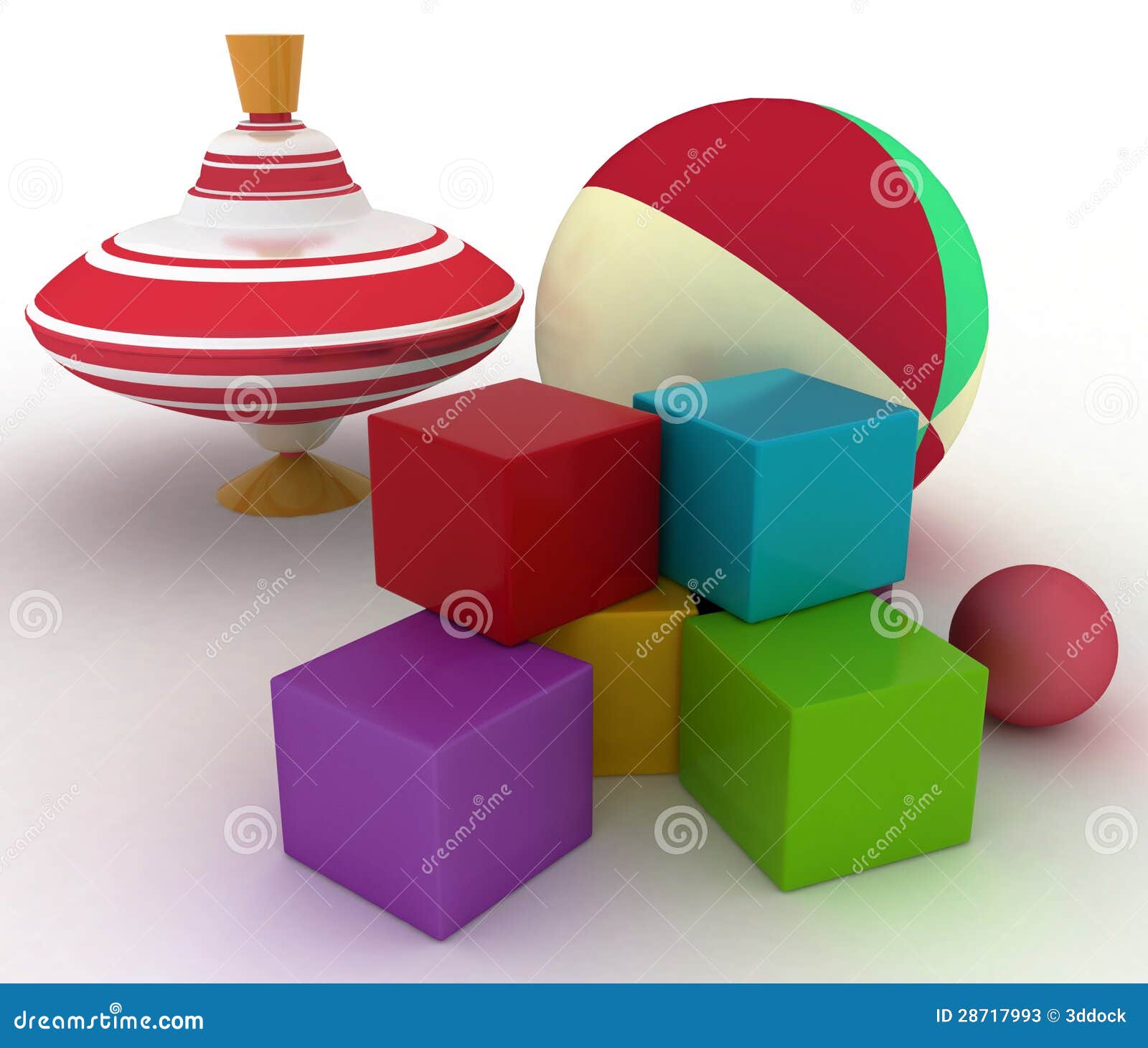 Ball, Blocks, Bucket With A Shoulder-blade. Royalty-Free Illustration ...