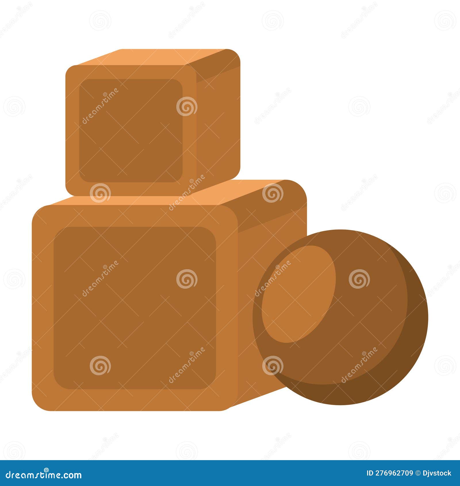 Ball and blocks wood toy stock vector. Illustration of icon - 276962709