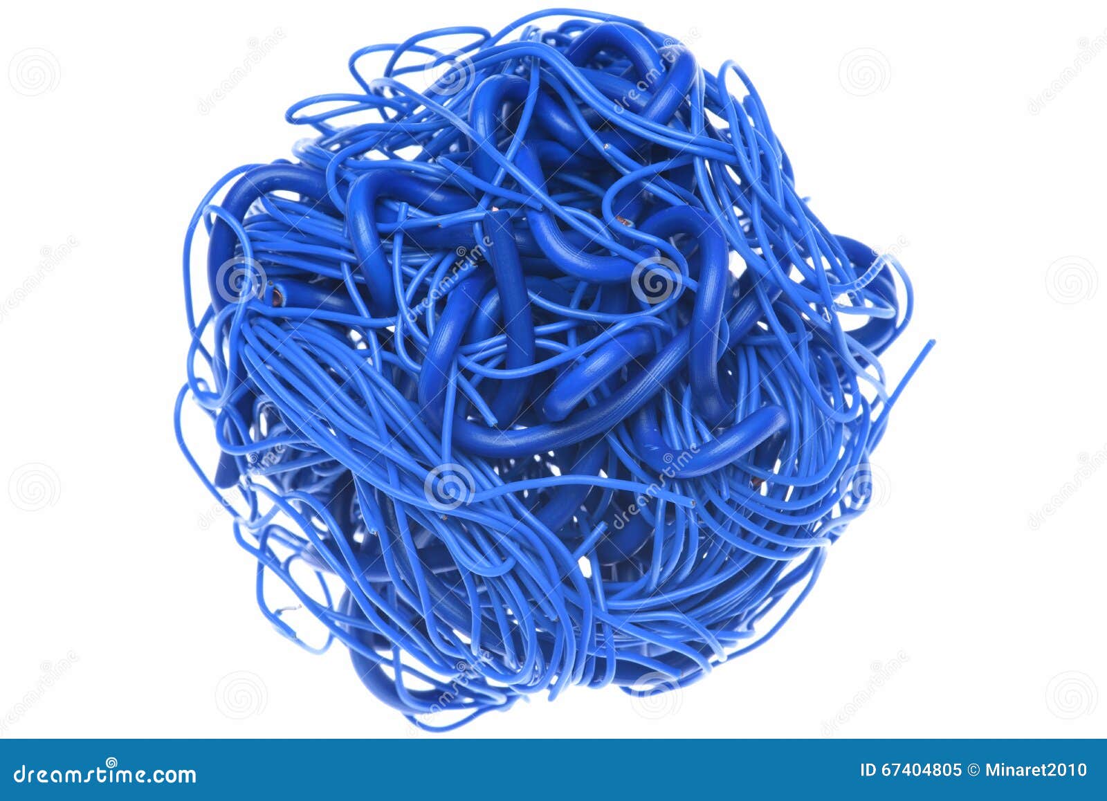 Ball of Blue Cables Isolated Stock Image - Image of cable, blue: 67404805