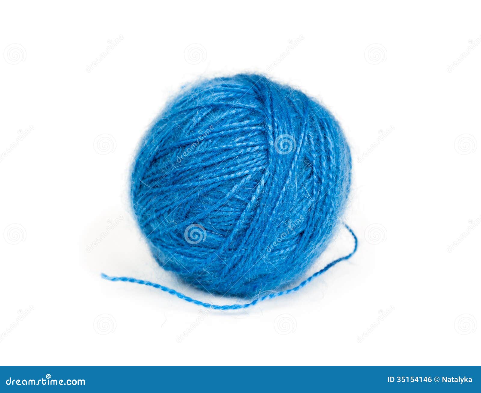 Ball of blue wool yarn stock photo. Image of texture - 35154146