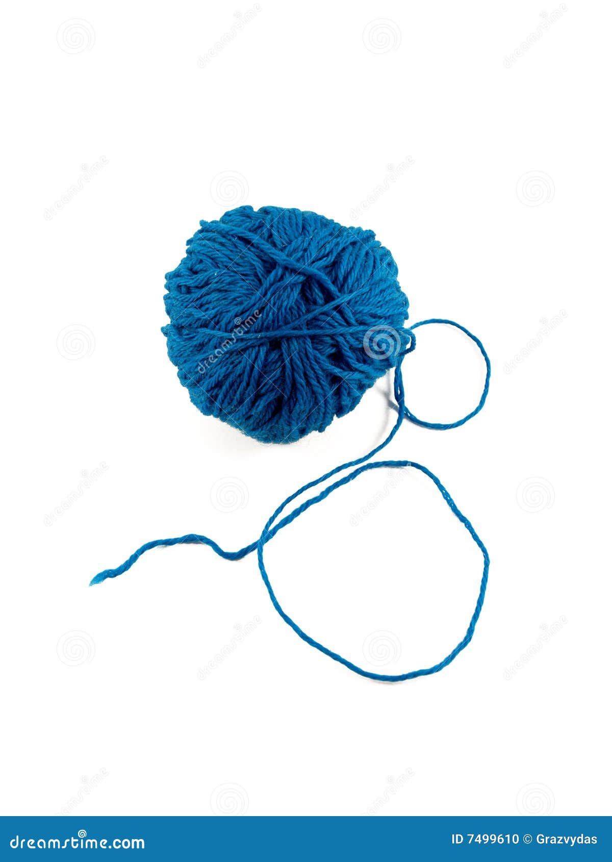 Ball of blue yarn stock photo. Image of pattern, blue - 7499610