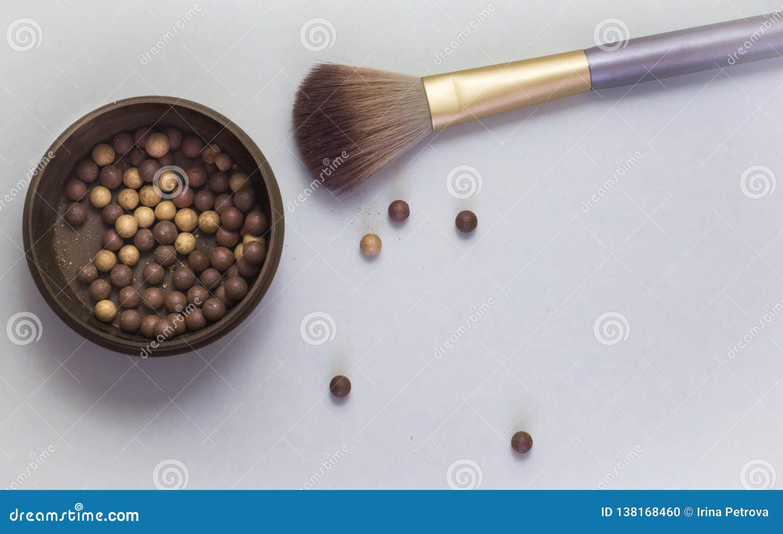 Ball Blush or Bronzer with Makeup Brush Stock Photo - Image of facial ...