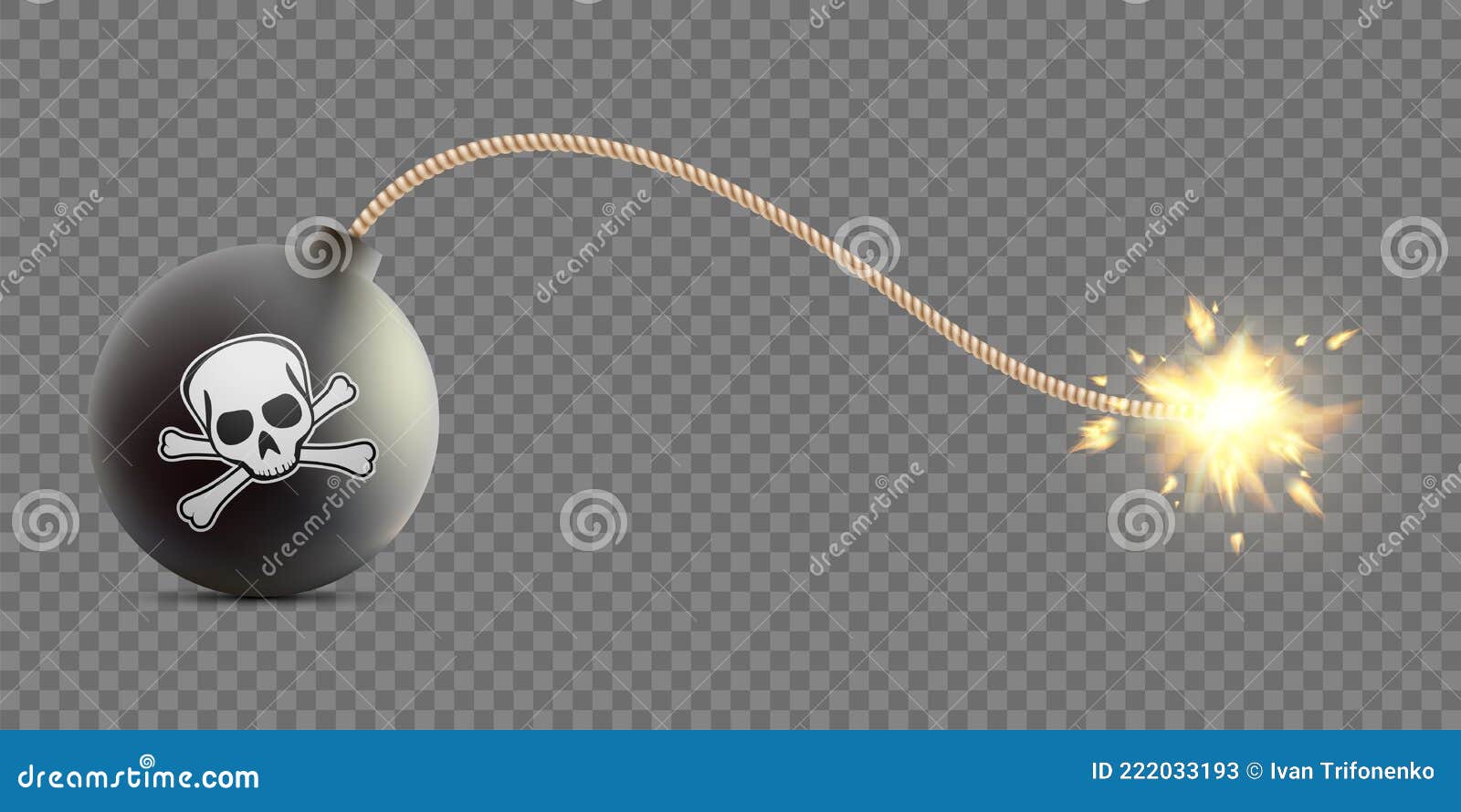 Ball Bomb with the Explosive Fuse Stock Vector - Illustration of burn ...