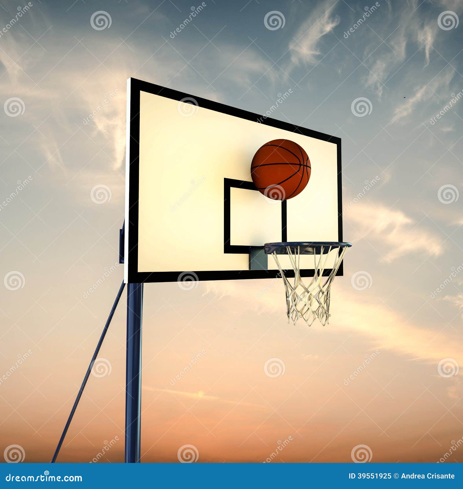 Basketball Backboard And Hoop On Orange Background Cartoon Vector ...