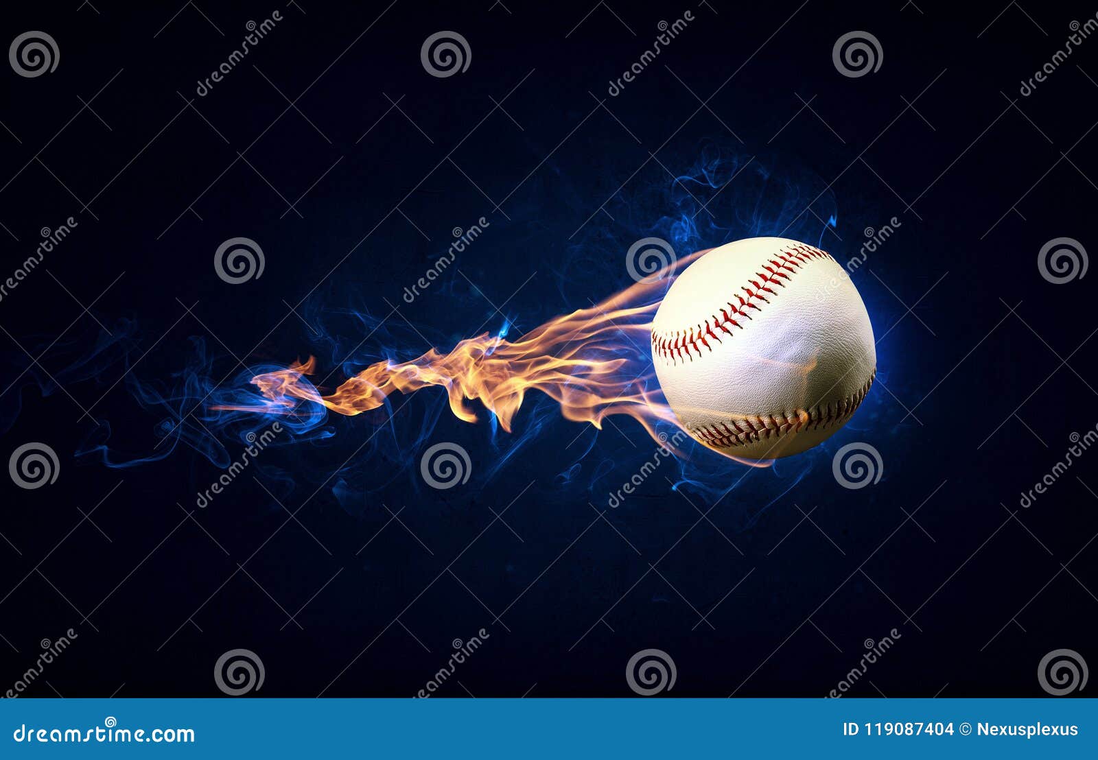 Ball burning in fire stock photo. Image of hardball - 119087404