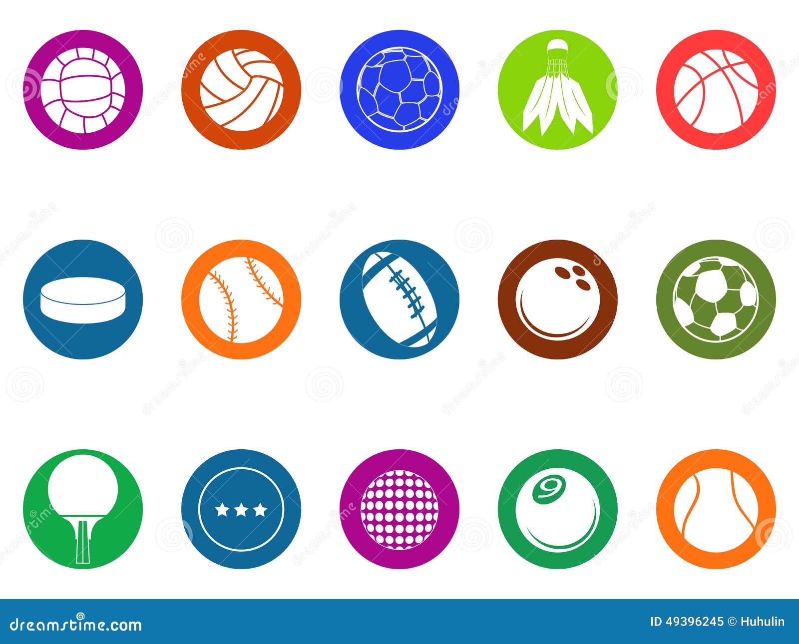 Ball button icons set stock vector. Illustration of circle - 49396245