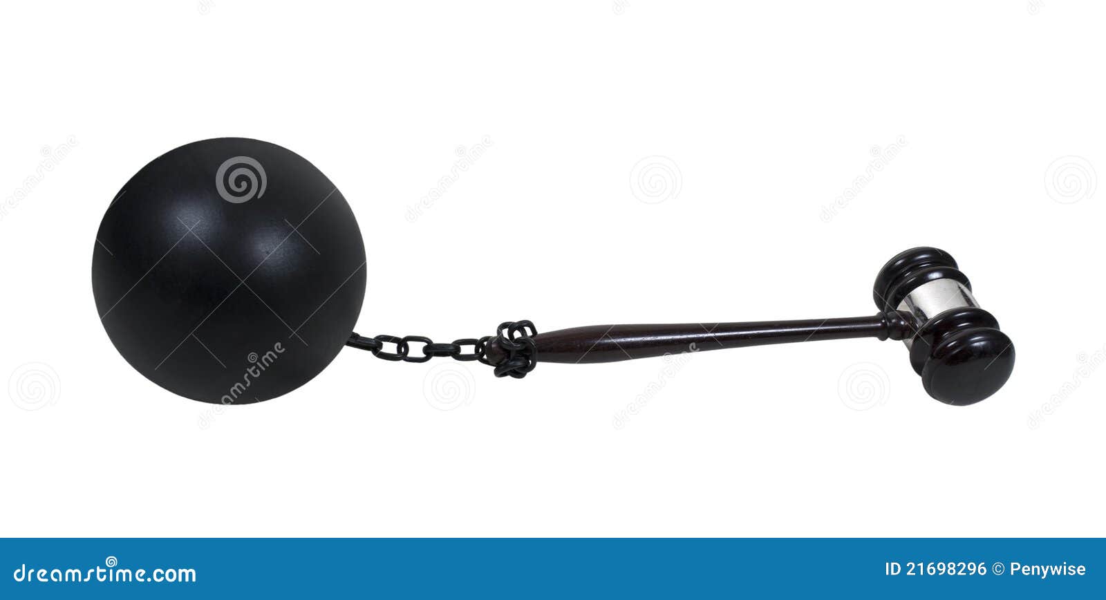 Ball and Chain and Gavel stock photo. Image of ball, impede - 21698296
