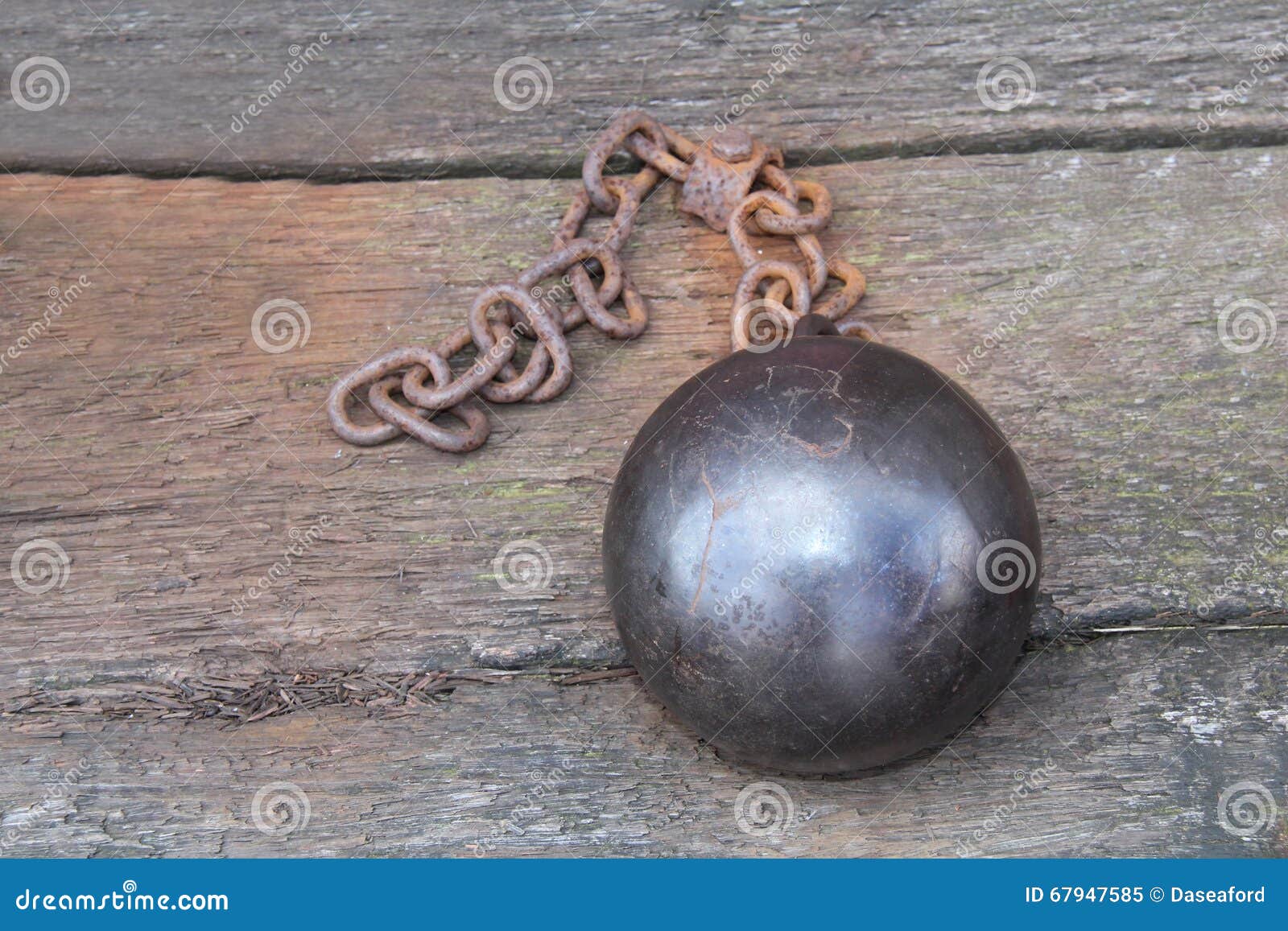 Ball and Chain. stock image. Image of steel, judicial - 67947585